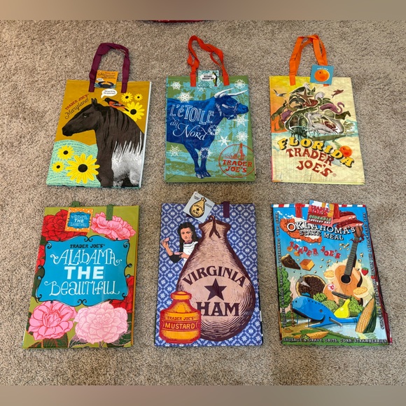Trader Joe'S | Bags | New Various Trader Joes Reusable State Bags Set | Poshmark